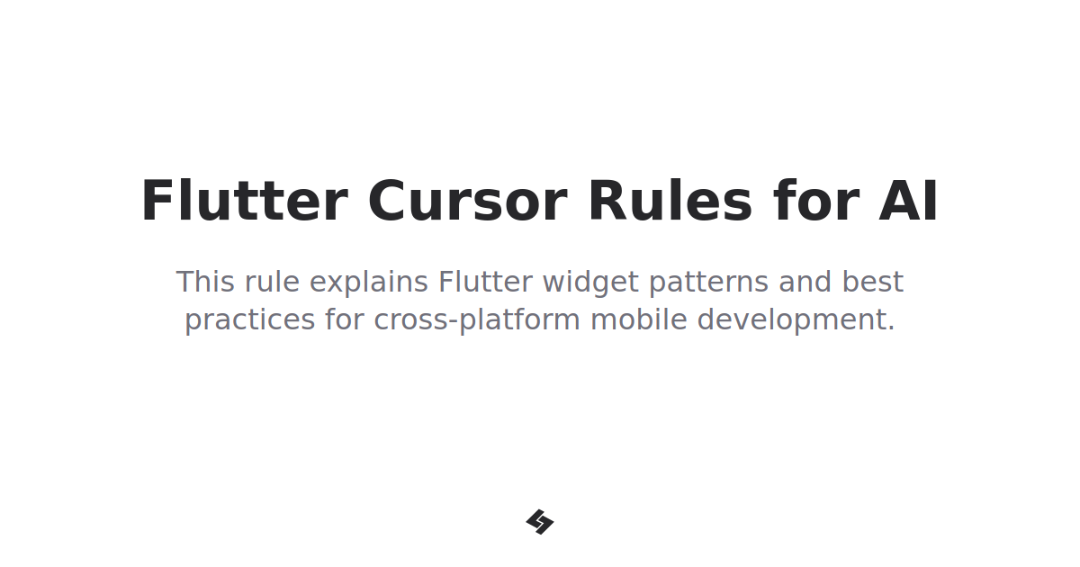 Flutter Cursor Rules for AI