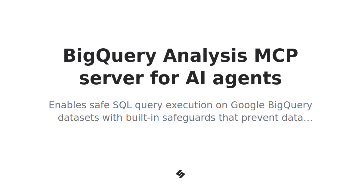 BigQuery Analysis MCP server for AI agents