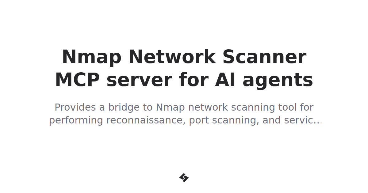 Nmap Network Scanner MCP server for AI agents