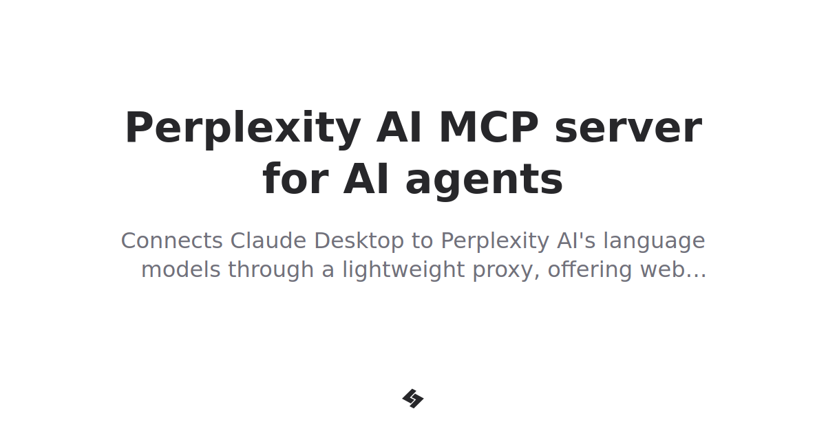 Perplexity AI MCP server for AI agents
