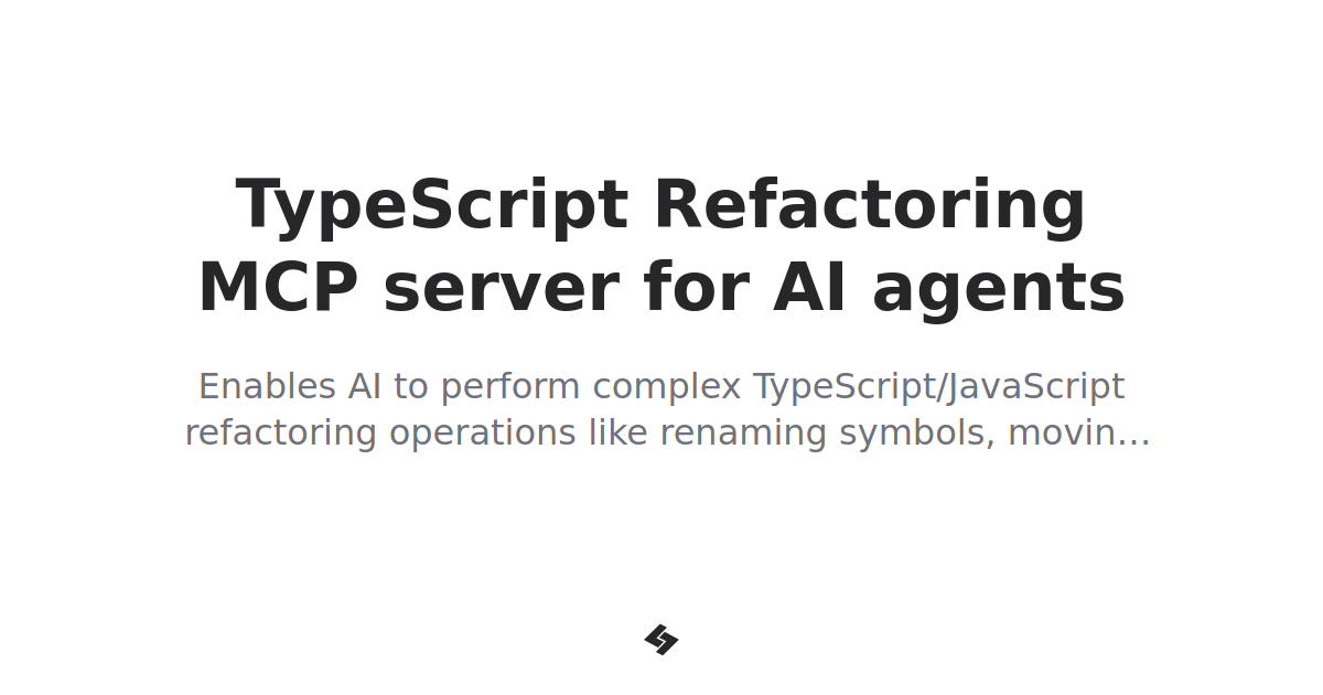 Typescript Refactoring Mcp Server For Ai Agents 0869