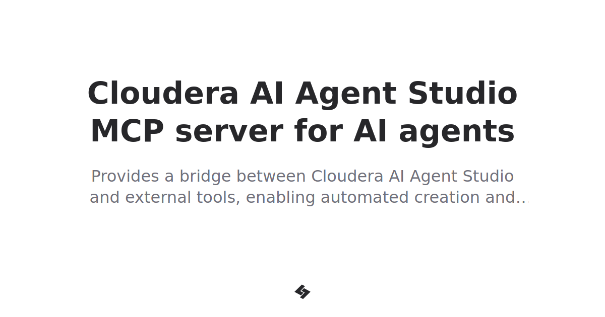 Cloudera AI Agent Studio MCP server for AI agents