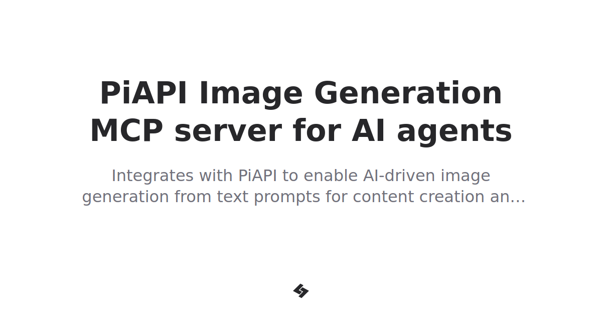 PiAPI Image Generation MCP server for AI agents