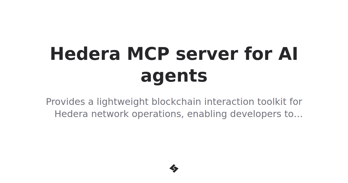 Hedera MCP server for AI agents