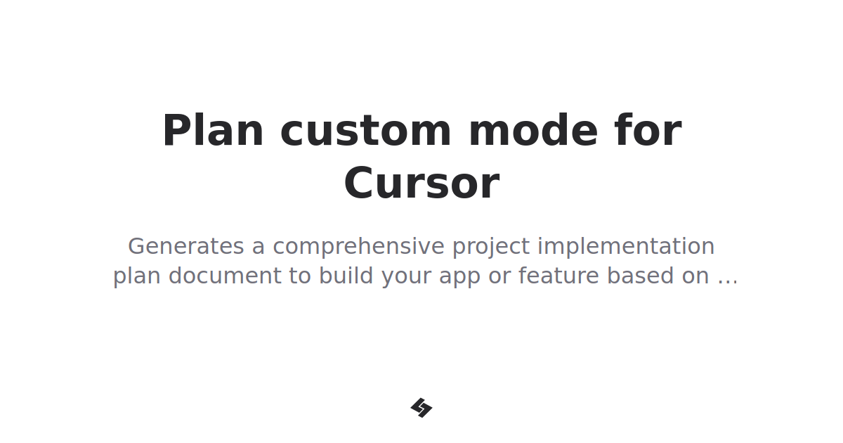 Plan custom mode for Cursor