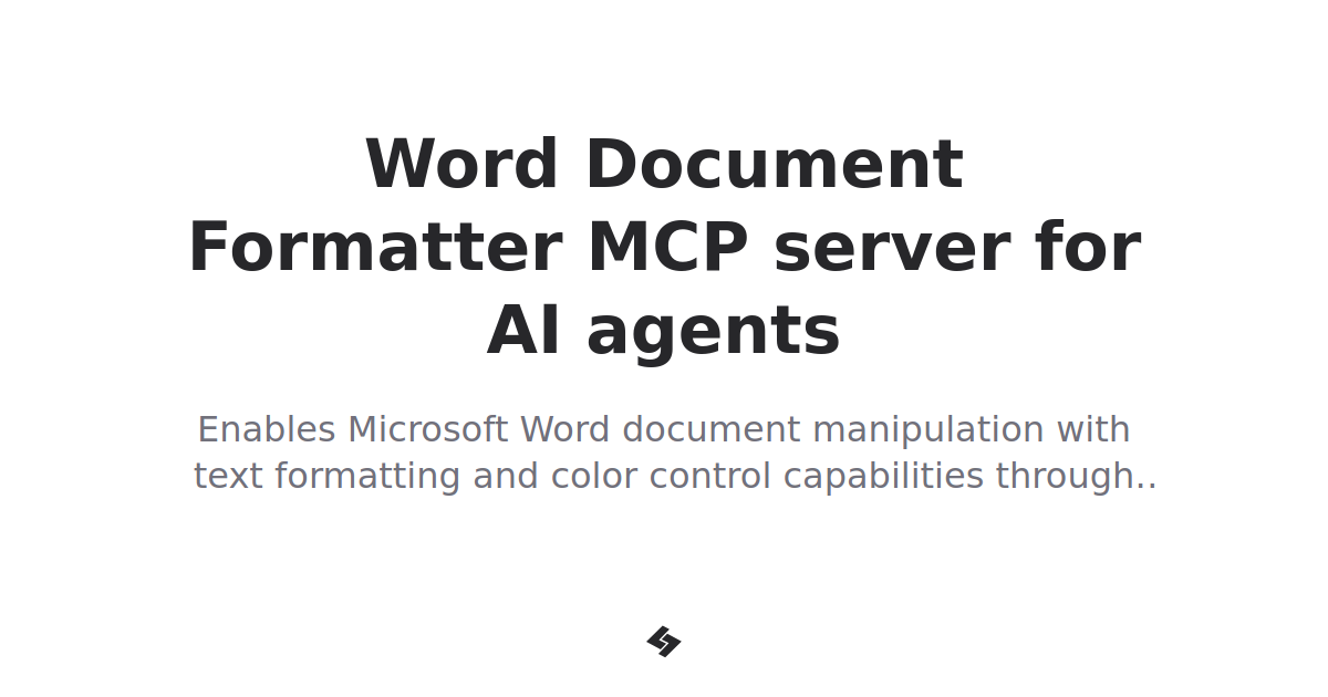 Word Document Formatter MCP server for AI agents
