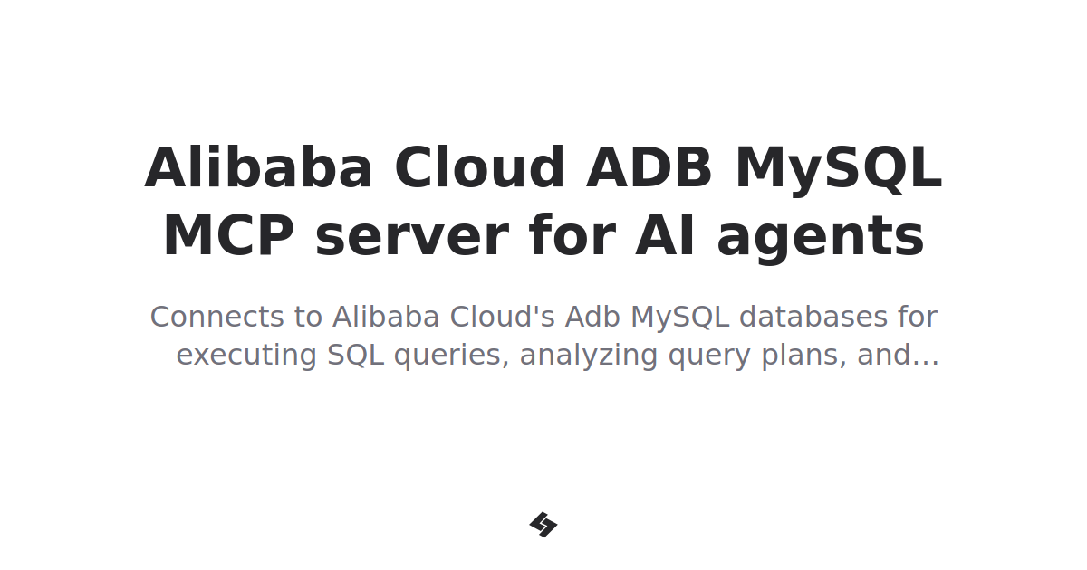 Alibaba Cloud ADB MySQL MCP server for AI agents