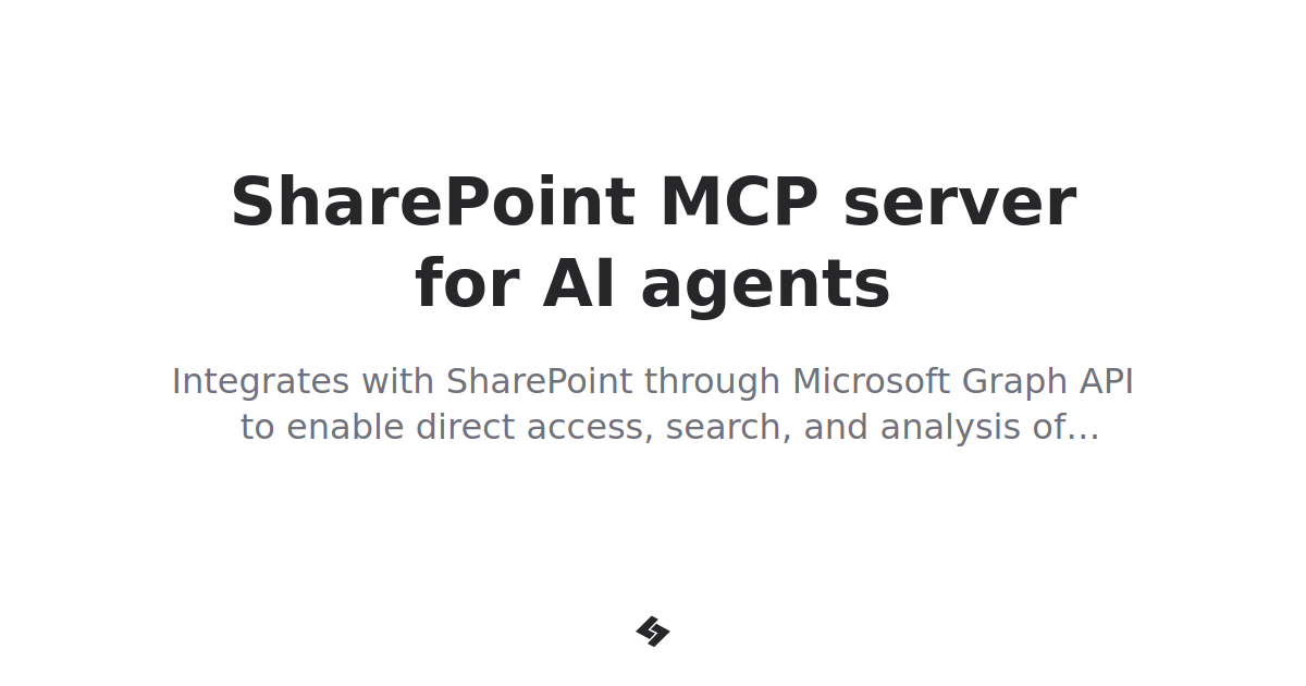 SharePoint MCP server for AI agents