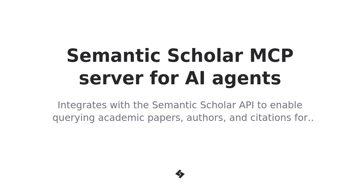 Semantic Scholar Mcp Server For Ai Agents