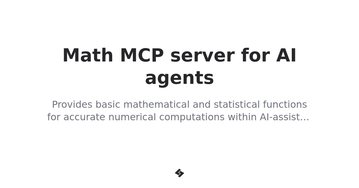 Math MCP server for AI agents