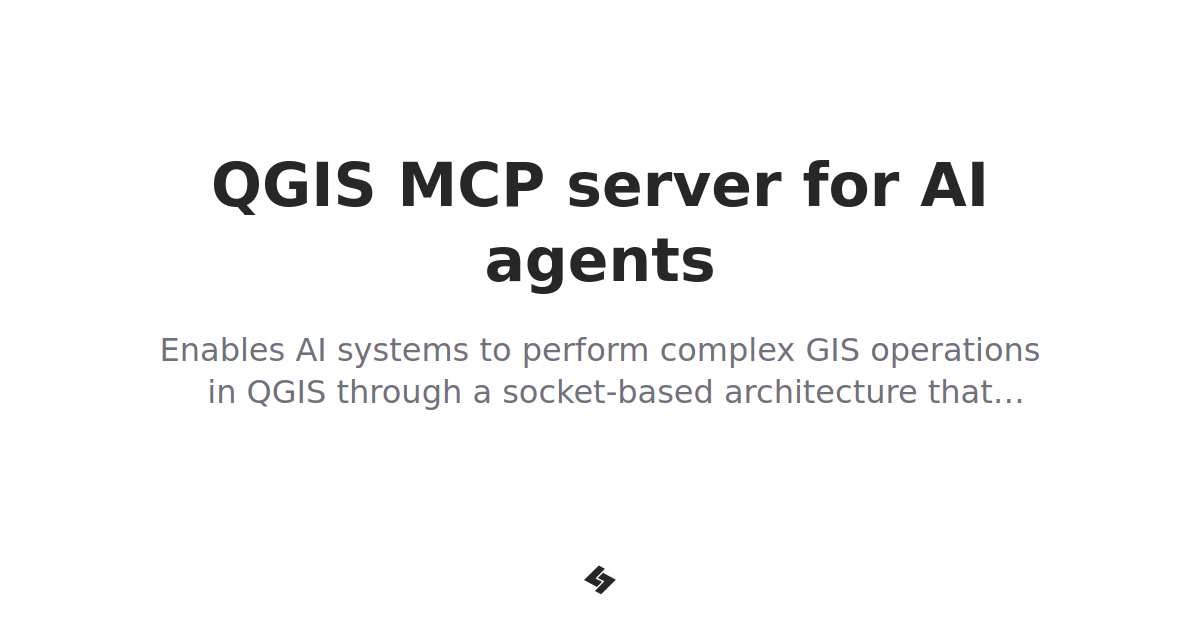 QGIS MCP server for AI agents