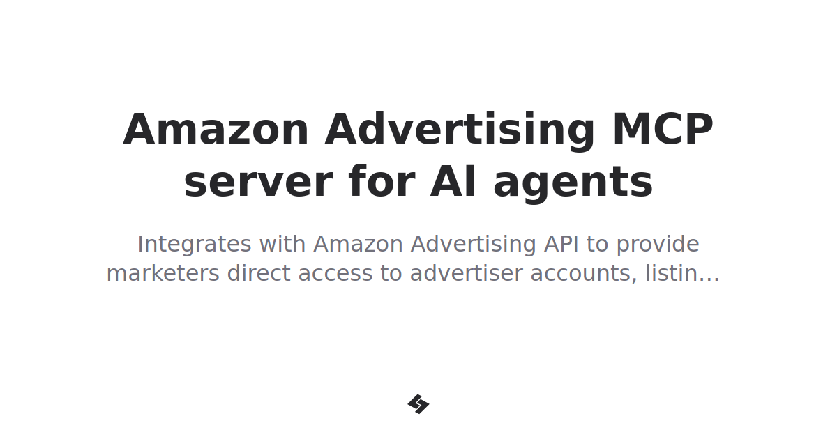 Amazon Advertising MCP server for AI agents