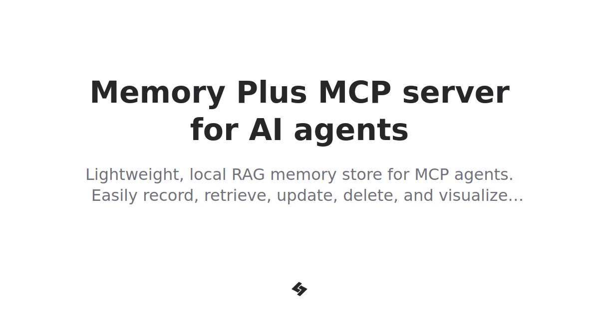 Memory Plus MCP server for AI agents