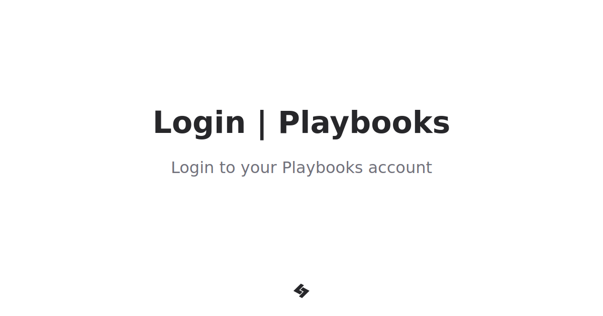 Login | Playbooks