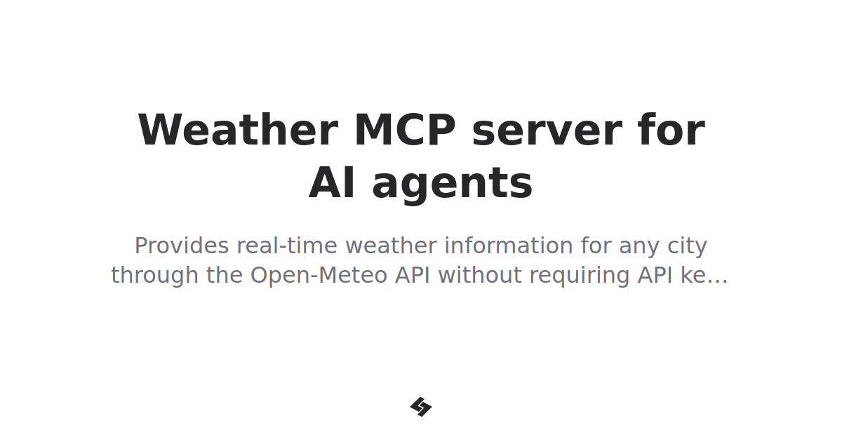 Weather MCP server for AI agents