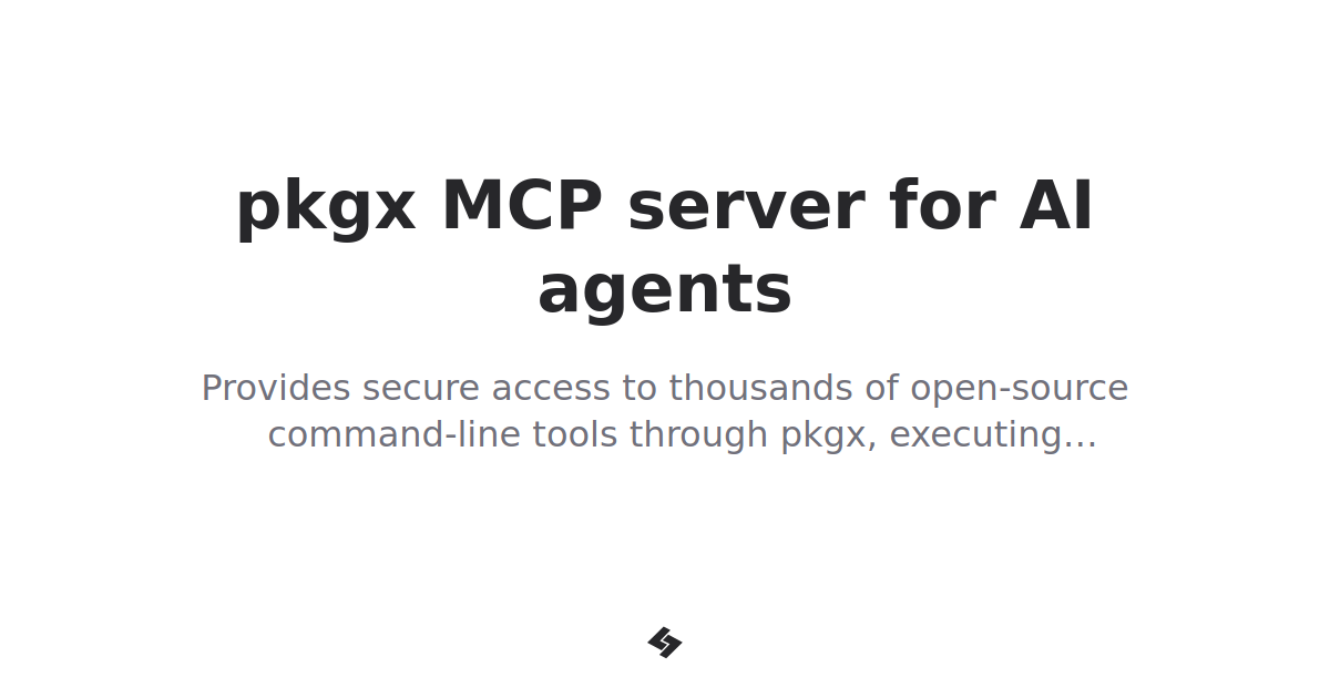 pkgx MCP server for AI agents