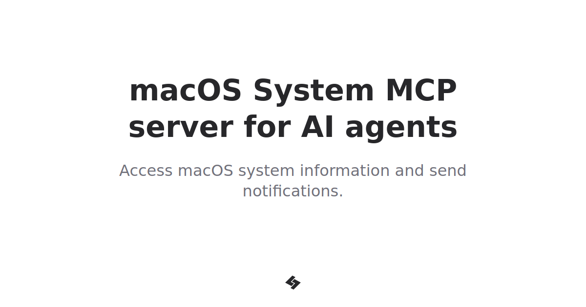 macOS System MCP server for AI agents