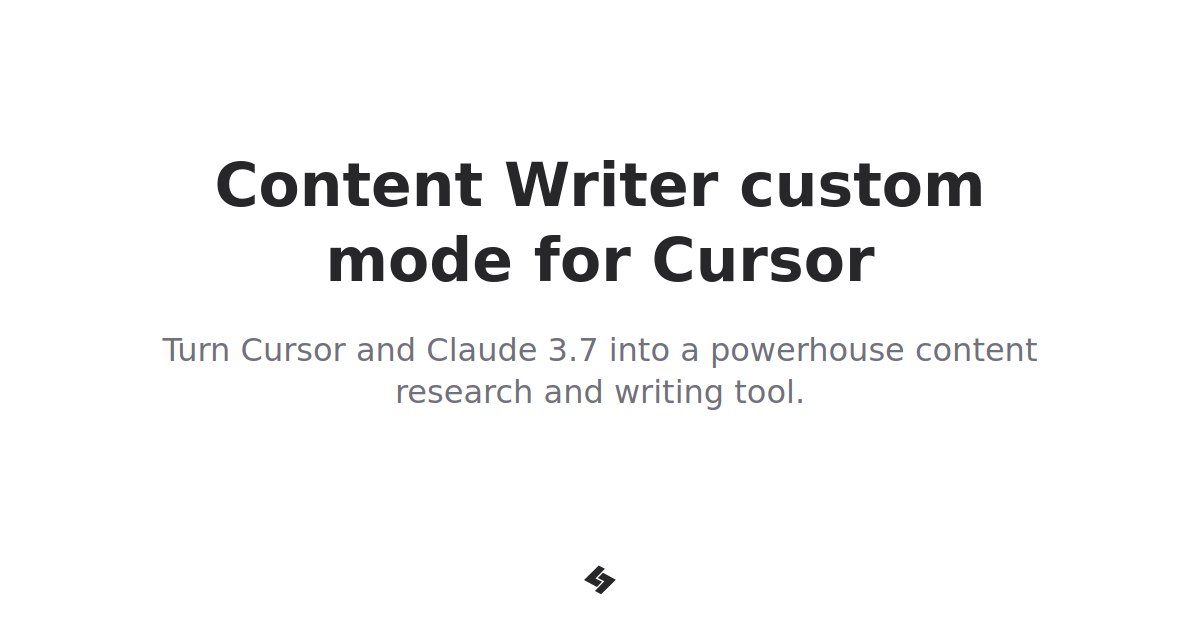 Content Writer custom mode for Cursor
