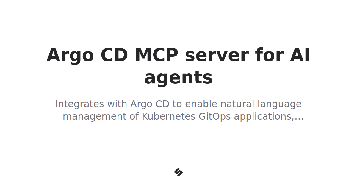 Argo CD MCP server for AI agents