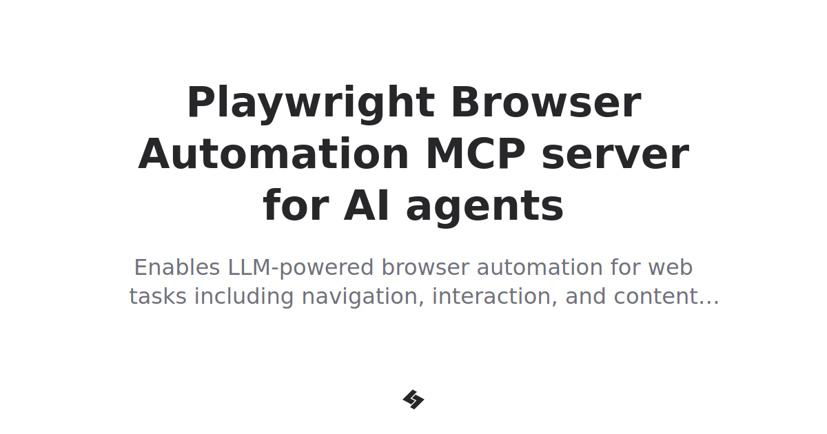 Playwright Browser Automation MCP server for AI agents