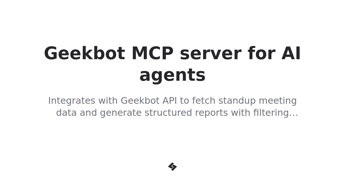 Geekbot MCP server for AI agents