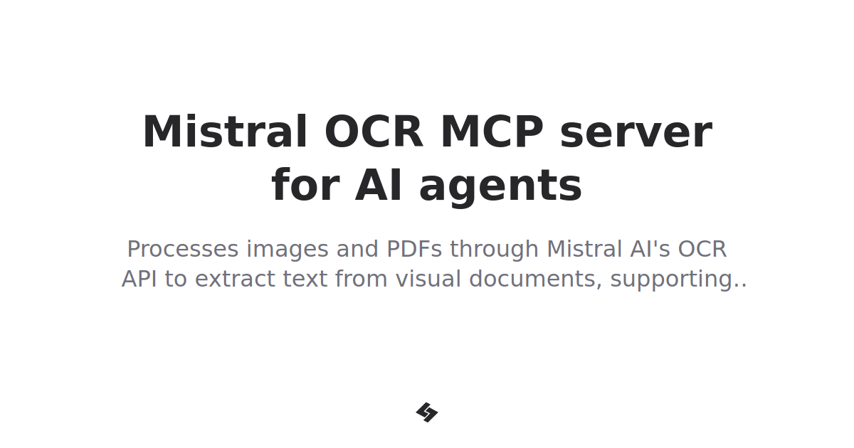Mistral OCR MCP server for AI agents