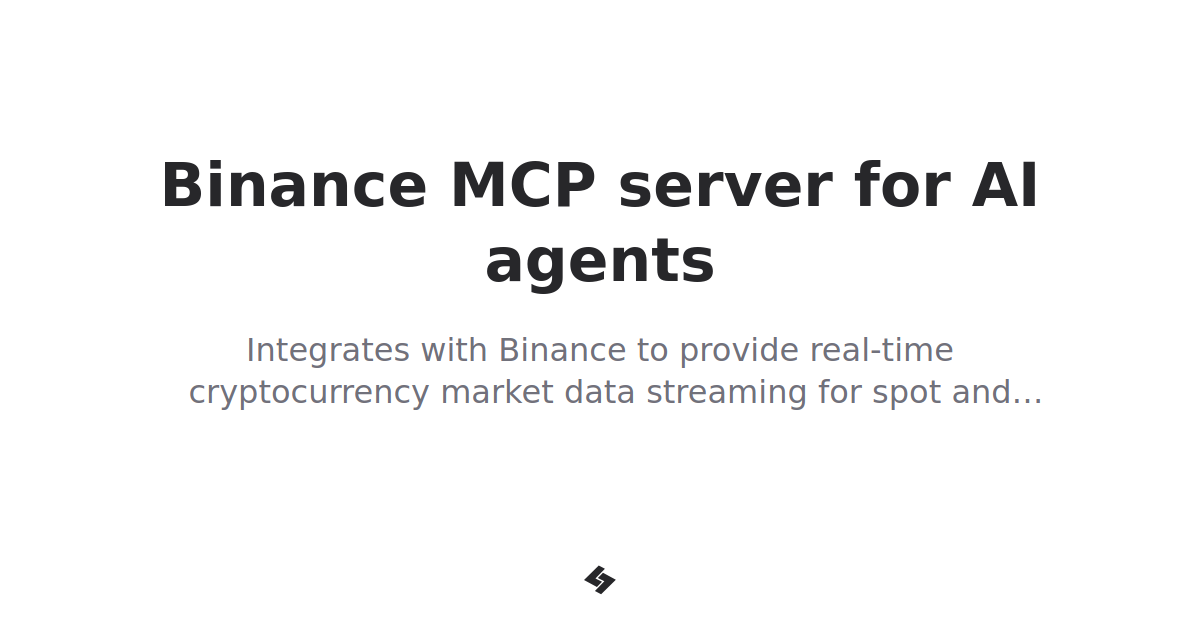 Binance MCP server for AI agents