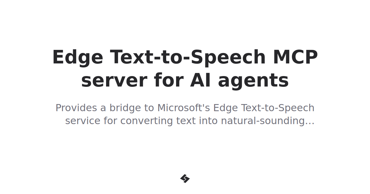 Edge Text-to-Speech MCP server for AI agents