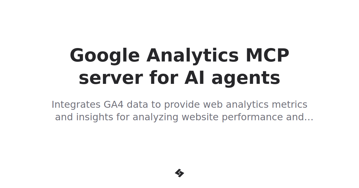 Google Analytics MCP server for AI agents