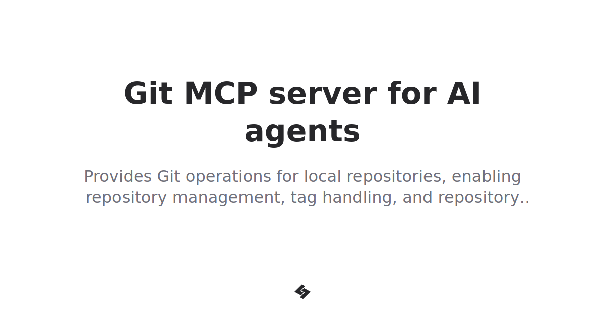 Git MCP server for AI agents