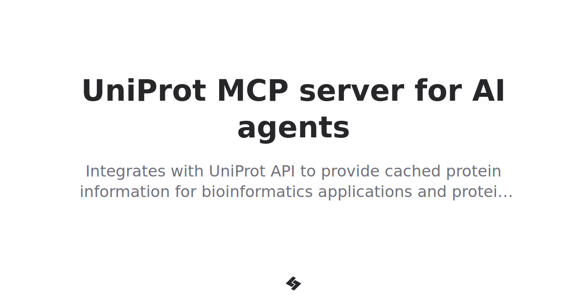 UniProt MCP server for AI agents