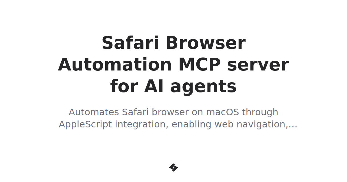 Safari Browser Automation MCP server for AI agents