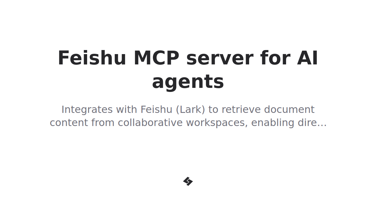 Feishu MCP server for AI agents