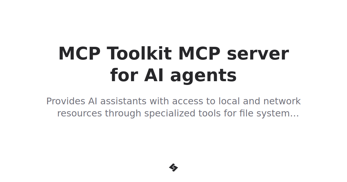 MCP Toolkit MCP server for AI agents