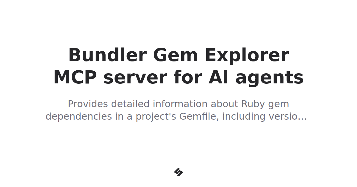 Bundler Gem Explorer MCP server for AI agents