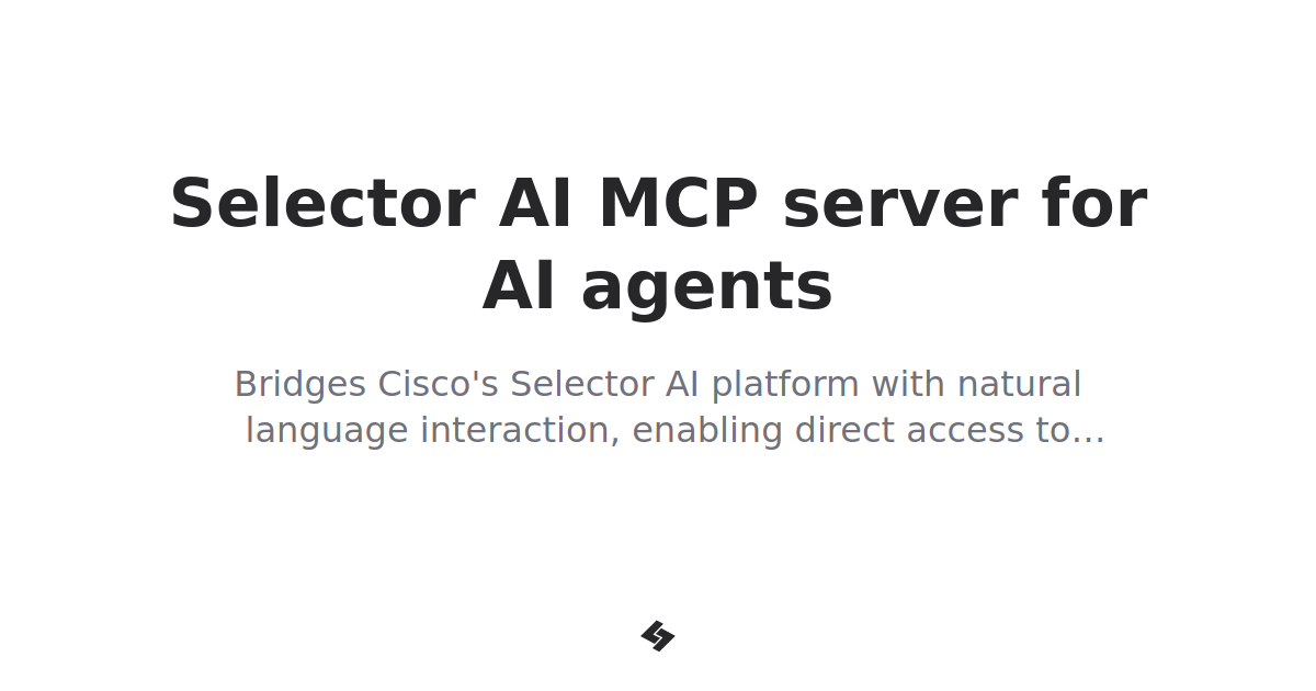 Selector AI MCP server for AI agents