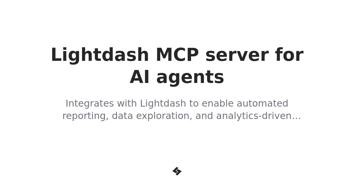 Lightdash MCP server for AI agents
