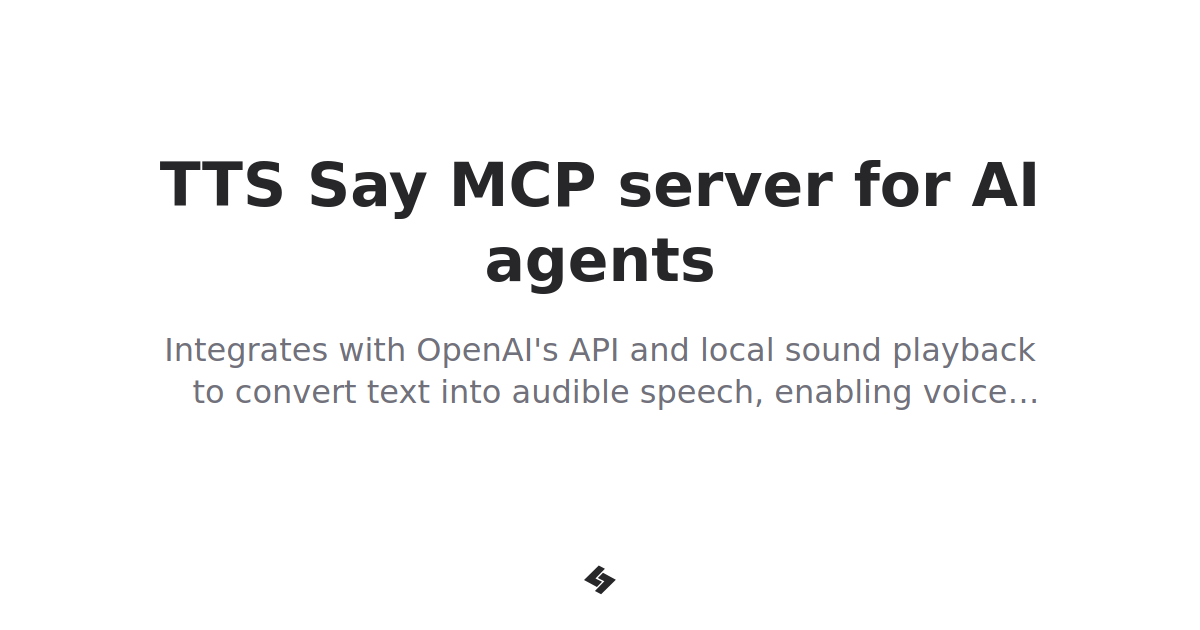 TTS Say MCP server for AI agents