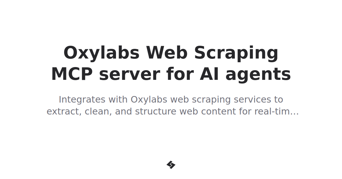 Oxylabs Web Scraping MCP server for AI agents