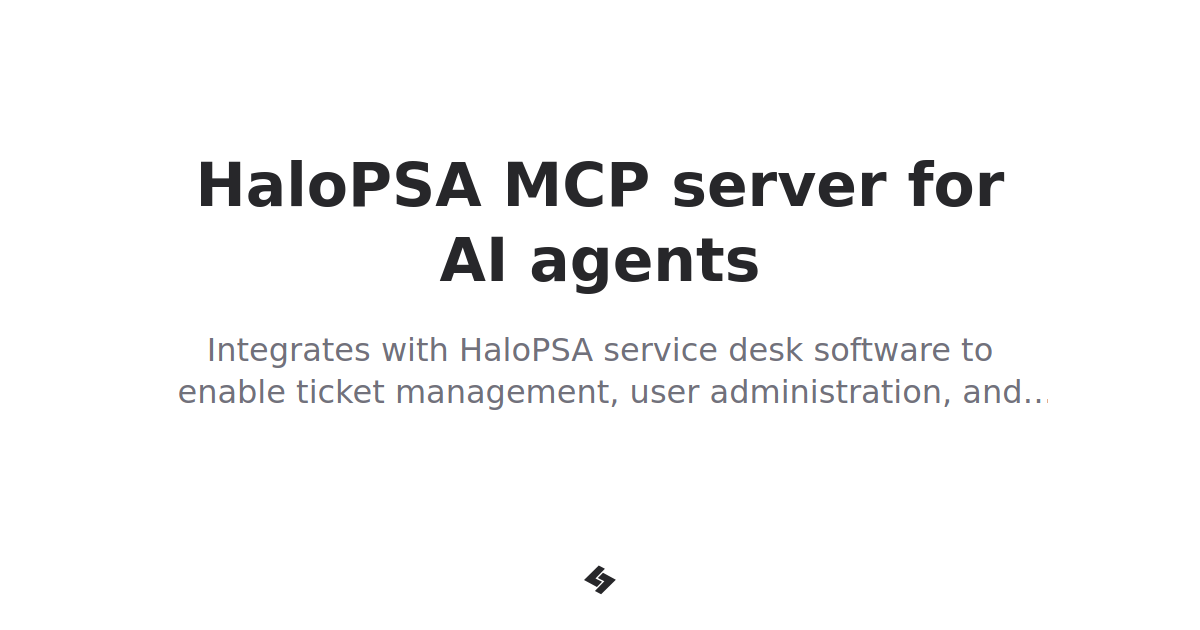 HaloPSA MCP server for AI agents