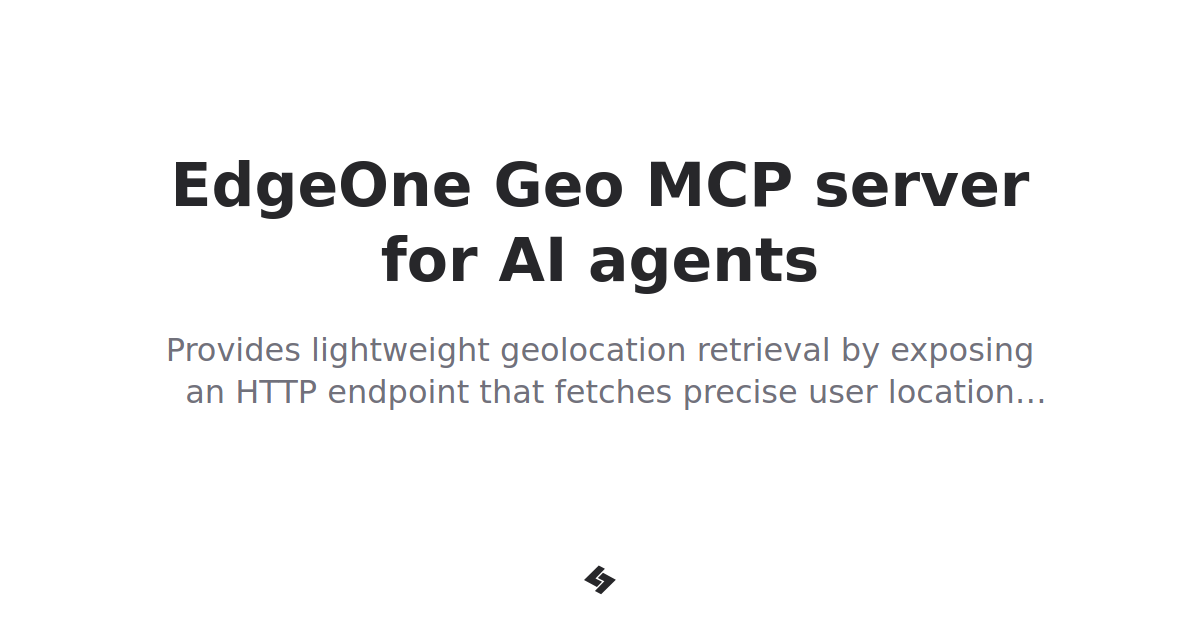 EdgeOne Geo MCP server for AI agents