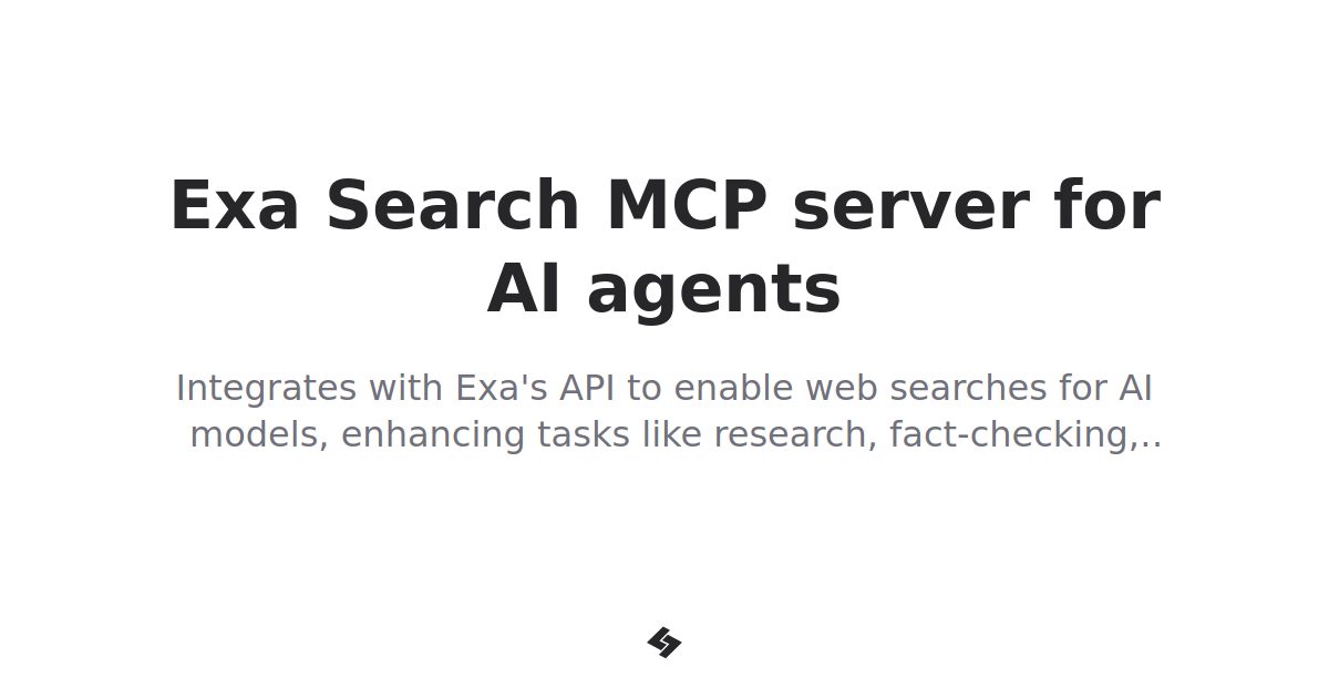 Exa Search MCP server for AI agents