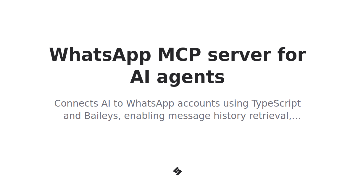 WhatsApp MCP server for AI agents