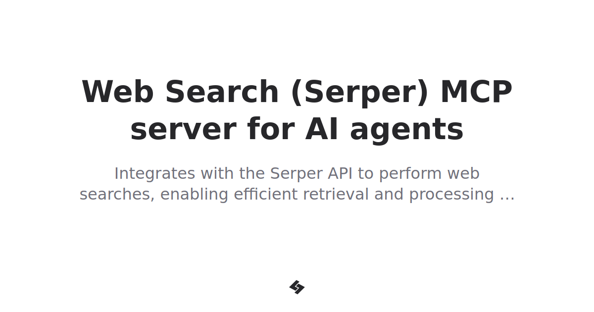 Web Search (Serper) MCP server for AI agents