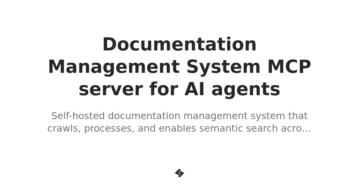 Documentation Management System MCP server for AI agents