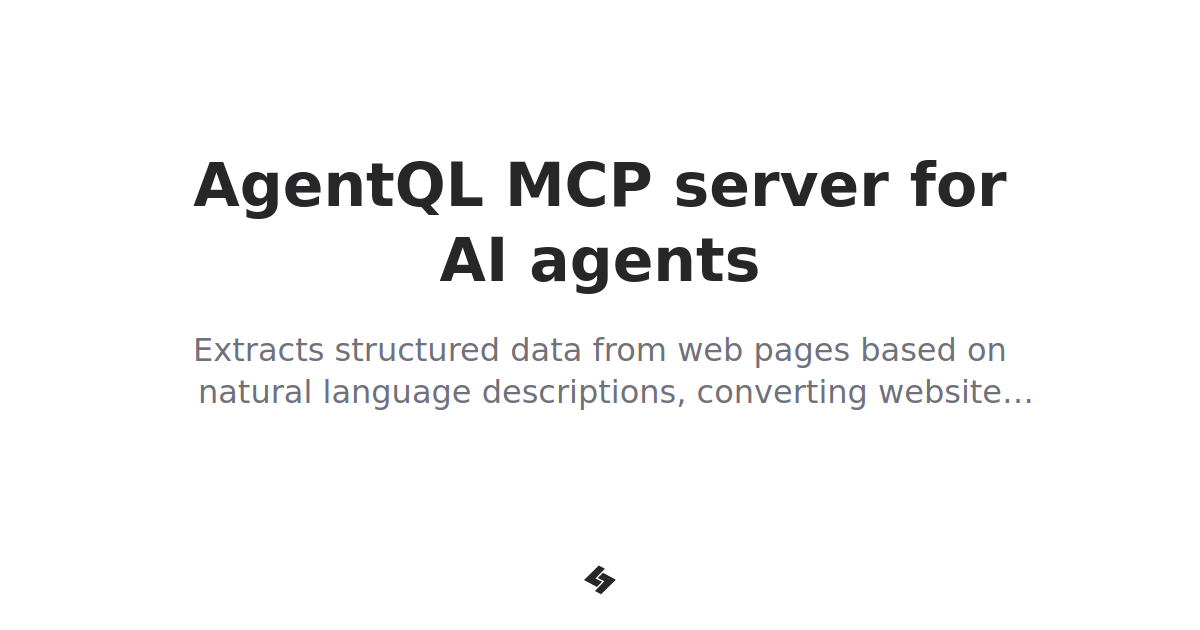 AgentQL MCP server for AI agents