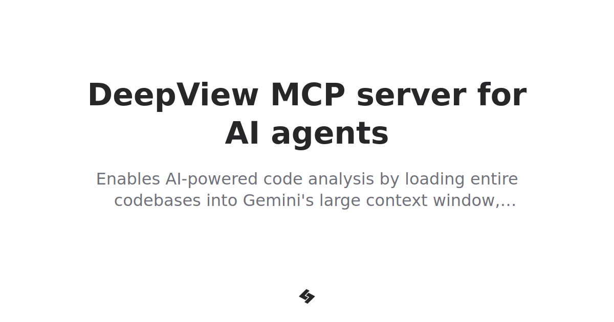 DeepView MCP server for AI agents
