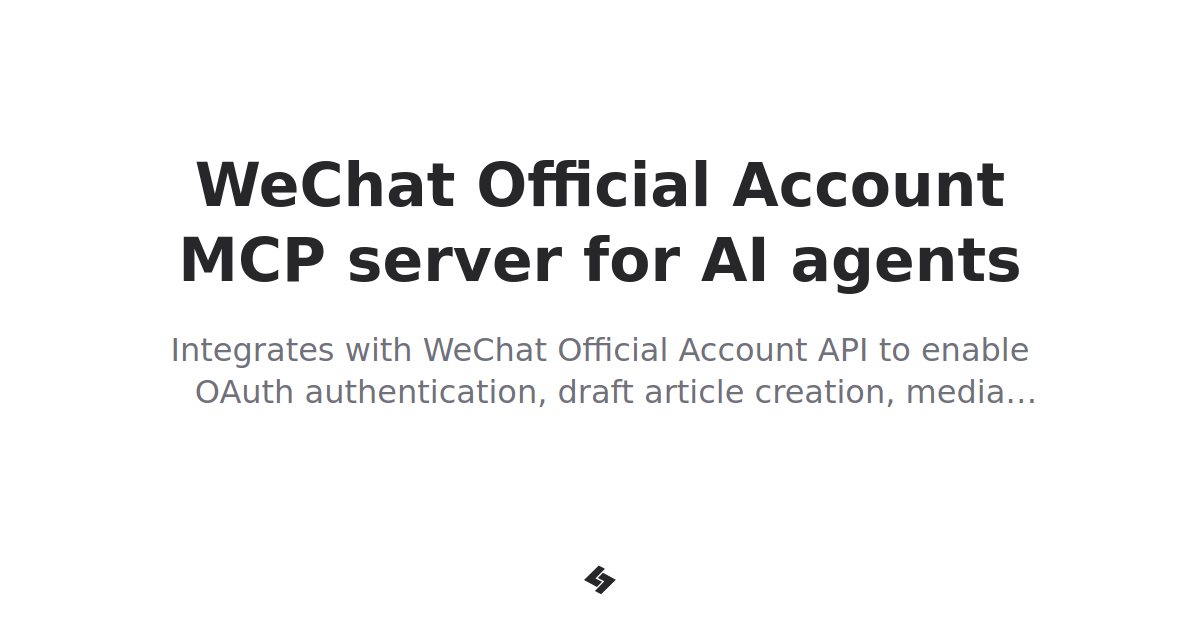 WeChat Official Account MCP server for AI agents