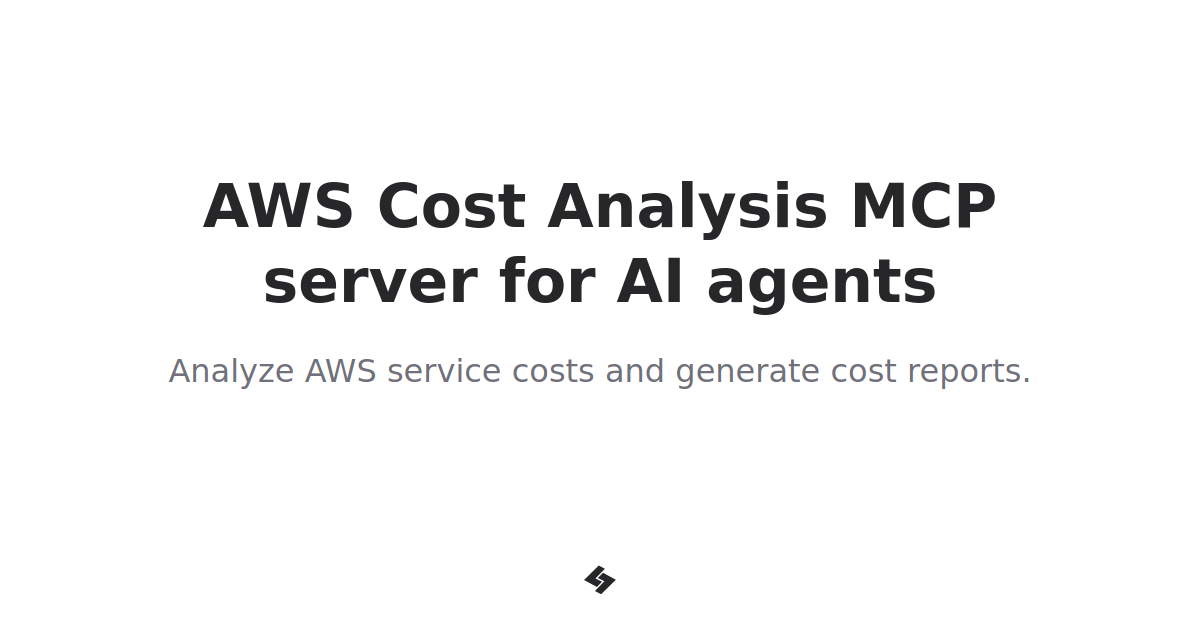 AWS Cost Analysis MCP server for AI agents
