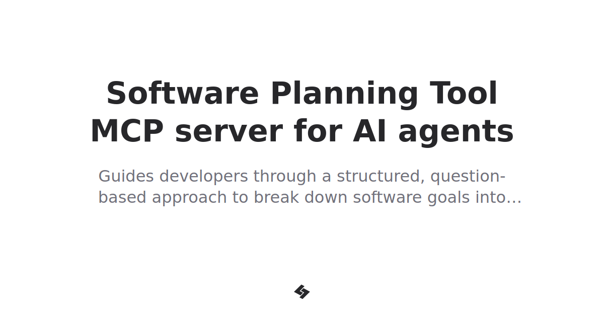 Software Planning Tool MCP server for AI agents